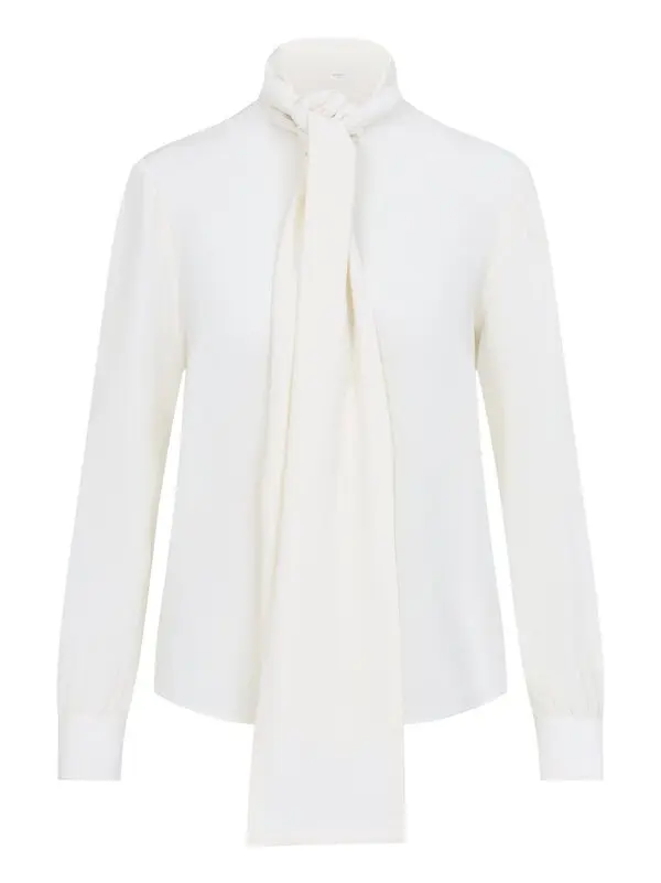 Saint Laurent Lavallière Silk Crêpe De Chine Blouse - Multicolor