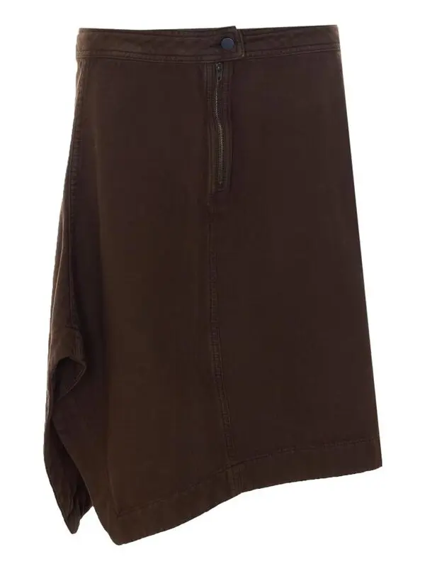 LEMAIRE Asymmetric Skirt - Brown