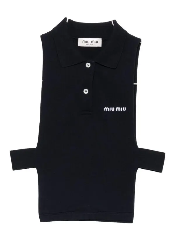 Miu Miu Cotton Polo Top - Multicolor