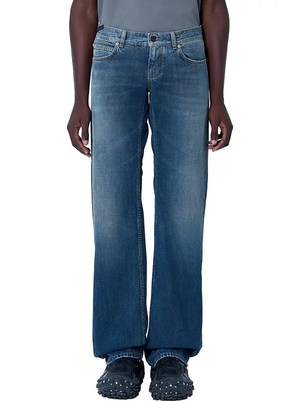 Balenciaga Low Rise Straight Leg Jeans - Multicolor