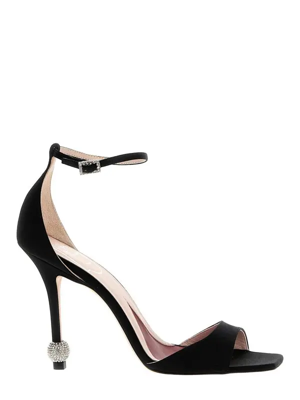 ROGER VIVIER Marlene Satin Sandals - Black