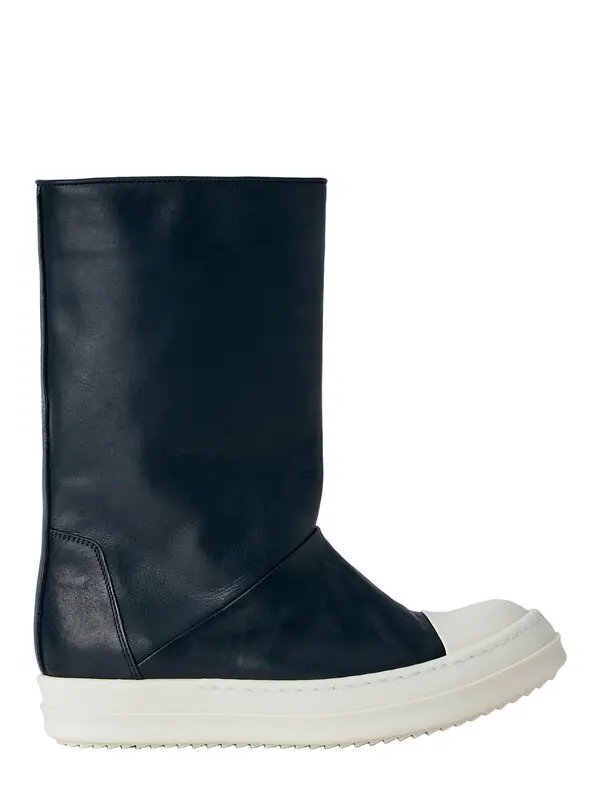 Rick Owens Tower High Leather Boots - Black