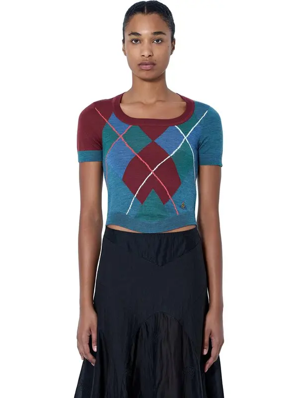 VIVIENNE WESTWOOD Argyle Bodice Tee - Green
