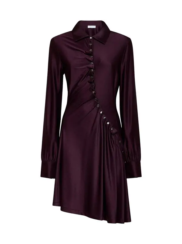 Rabanne Jersey Asymmetric Gathered Mini Dress - Multicolor