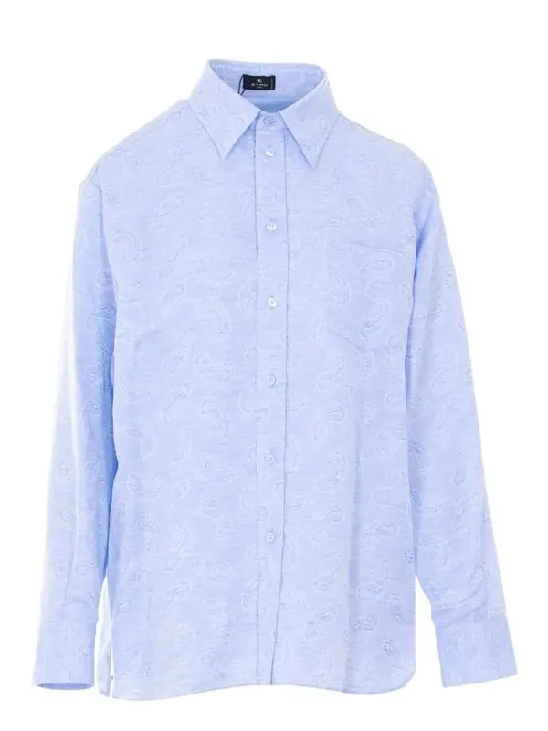 Etro Paisley Jacquard Motif Shirt - Blue