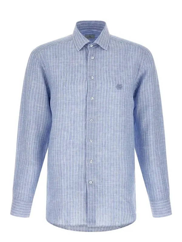 Etro Striped Linen Shirt - Blue