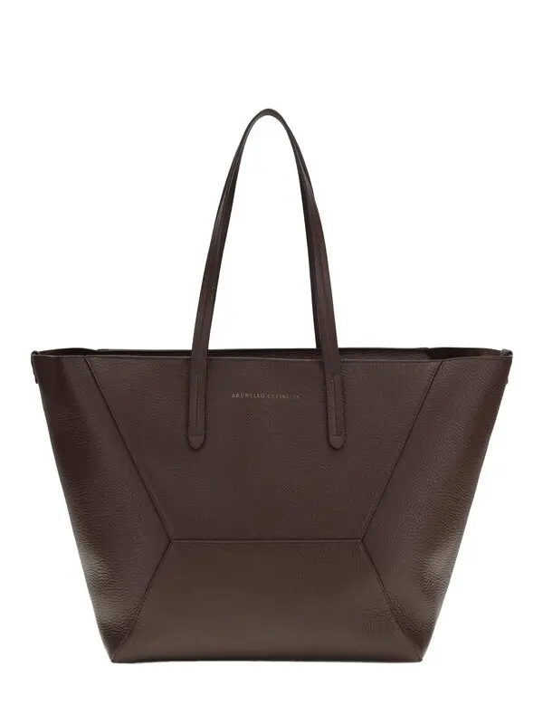 Brunello Cucinelli Leather Tote Bag - Brown