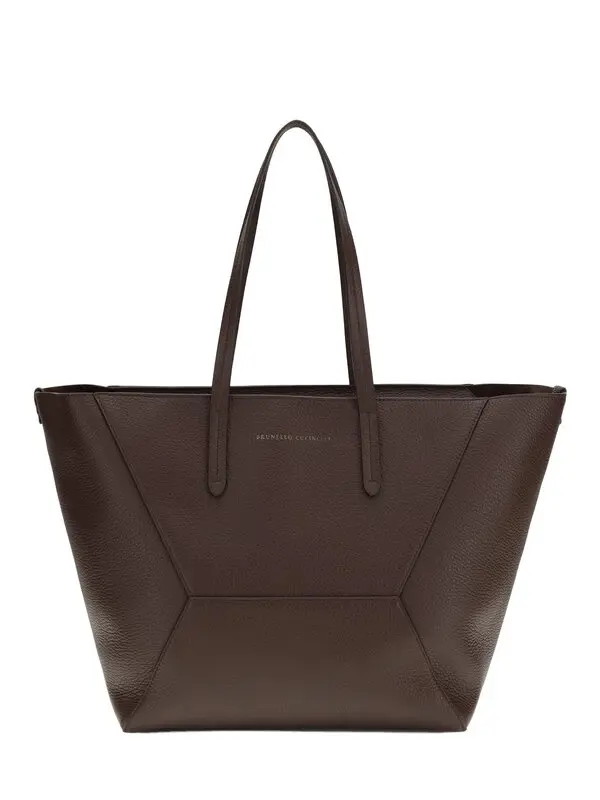 Brunello Cucinelli Leather Tote Bag - Brown