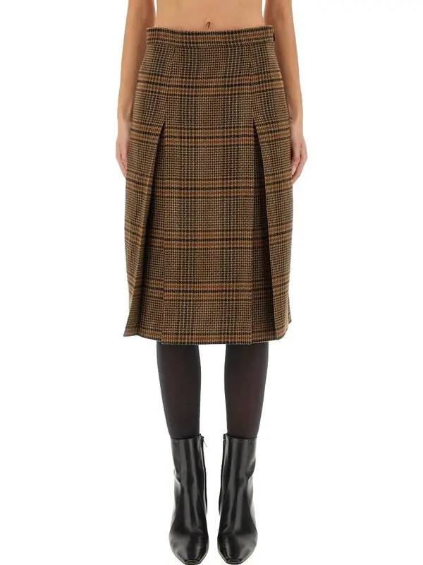 Saint Laurent Wool And Cashmere Midi Skirt - Cream