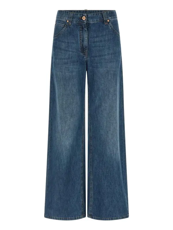 Brunello Cucinelli Wide Leg Jeans - Blue
