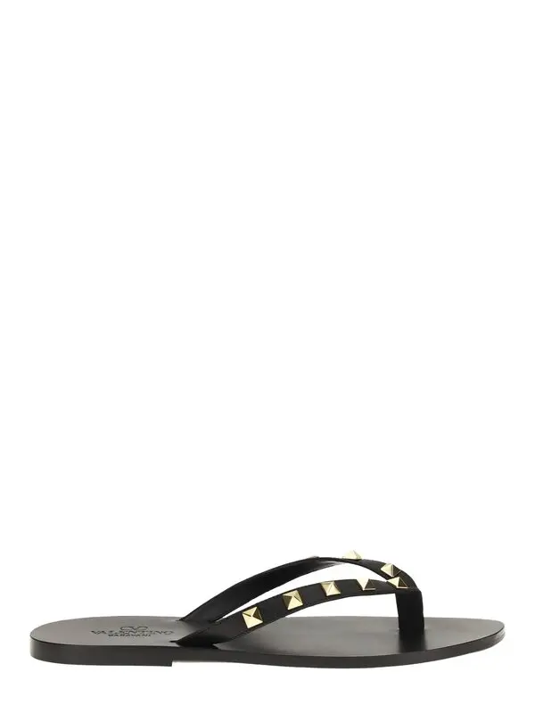 Valentino Garavani Rockstud Thong Sandals - Black
