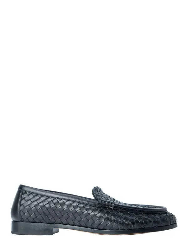 Bottega Veneta Silenzio Woven Leather Loafers - Multicolor