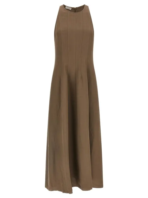 Brunello Cucinelli A-line Dress - Brown