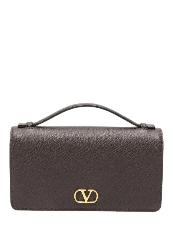 Valentino Garavani Leather Clutch Bag - Brown