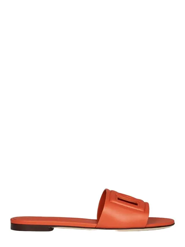 Dolce & Gabbana Calf Leather Slide Sandals - Multicolor