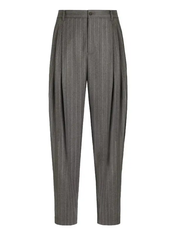 Dolce & Gabbana Grey Trousers Tailored Trousers - Gray