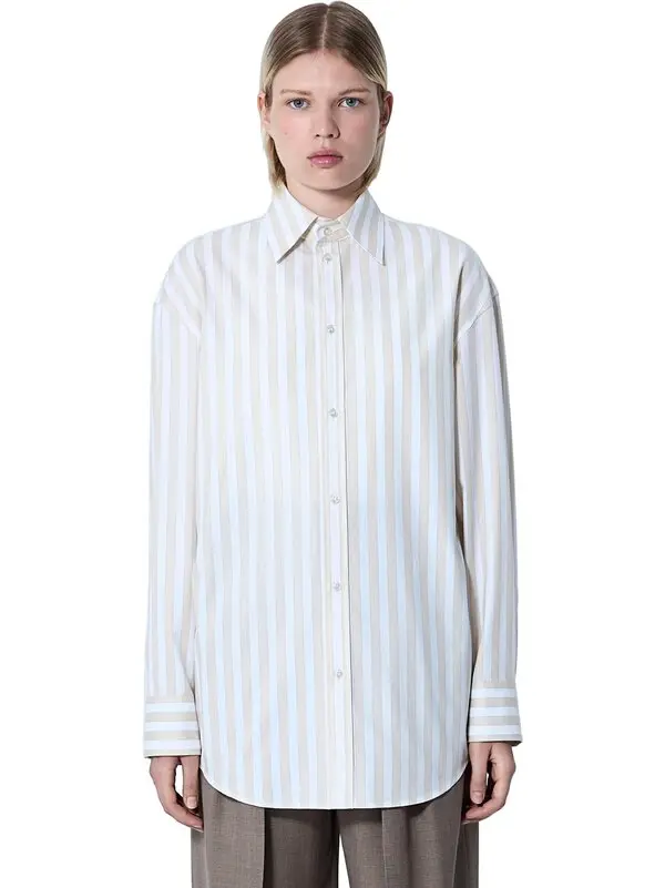 Saint Laurent Striped Button-down Shirt - Cream
