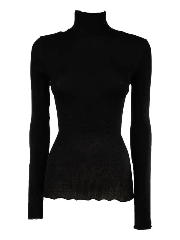 Prada Slim Fit Turtleneck Top With Long Sleeves - Multicolor