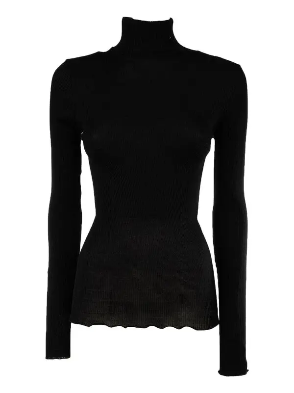 Prada Slim Fit Turtleneck Top With Long Sleeves - Multicolor
