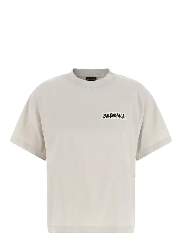 Balenciaga Masking Tape' T-shirt - Gray