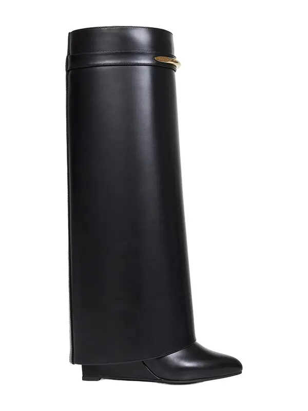 Givenchy Black Leather Shark Pinch Knee-high Boots - Multicolor