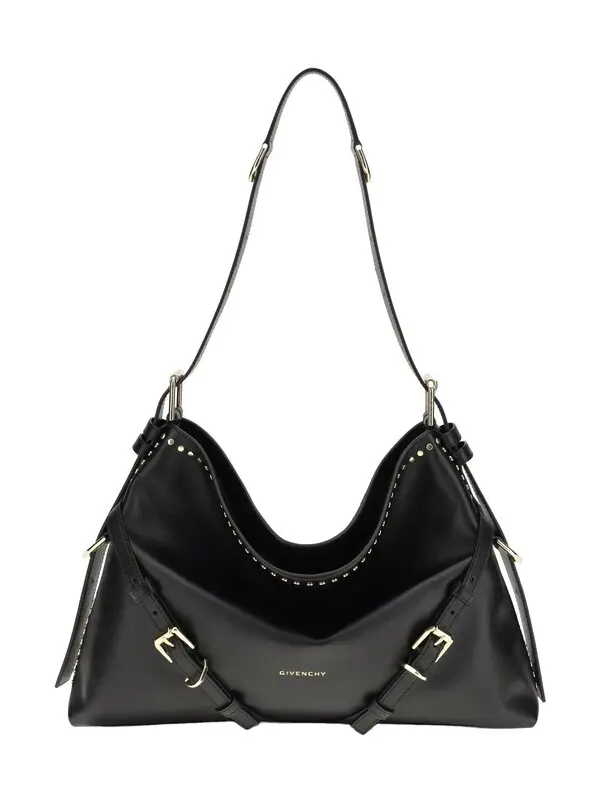 Givenchy Voyou Shoulder Bag In Shiny Leather - Black