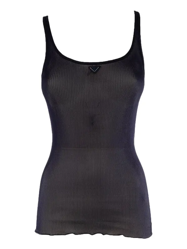 Prada Ribbed Scoop Neck Tank Top - Multicolor