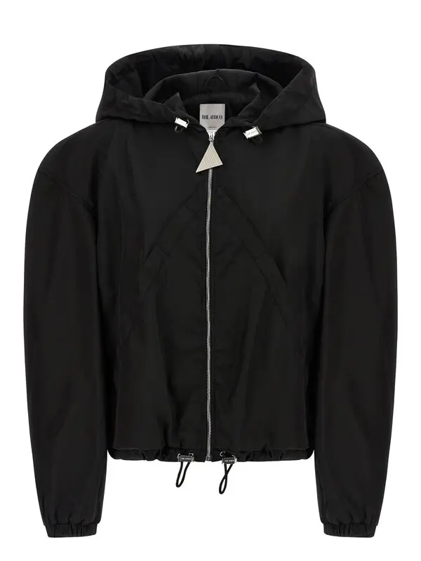 Attico Maxi Hood Bomber Jacket - Black