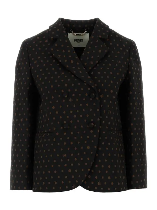 Fendi Printed Stretch Wool Blend Blazer - Multicolor