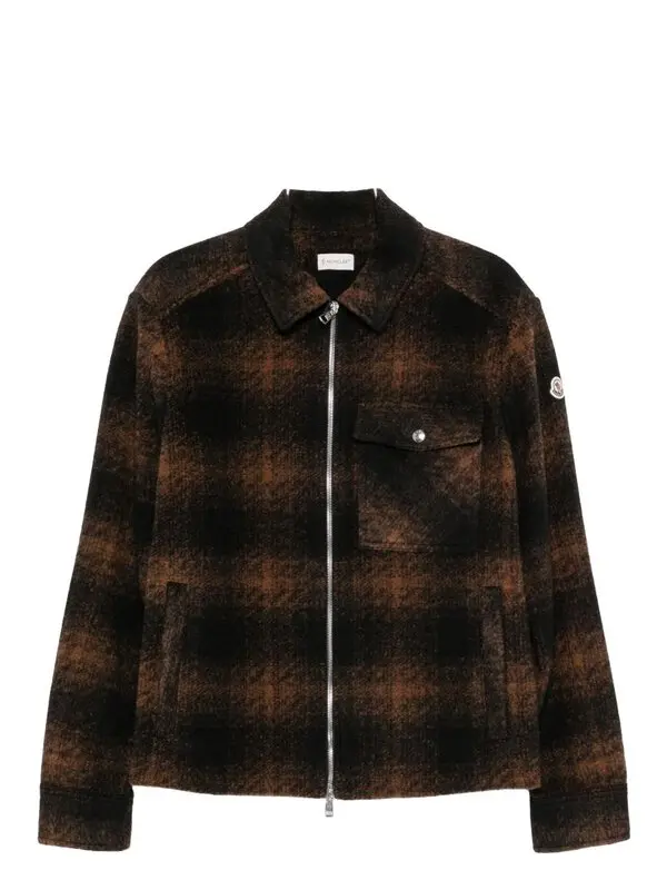 Moncler Check Pattern Zip-up Jacket - Multicolor