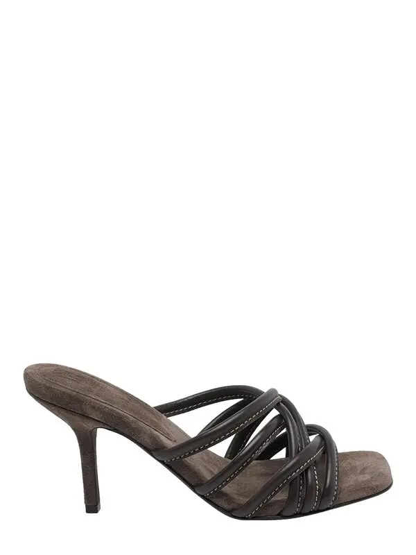 Brunello Cucinelli Leather Pump Sandals - Brown