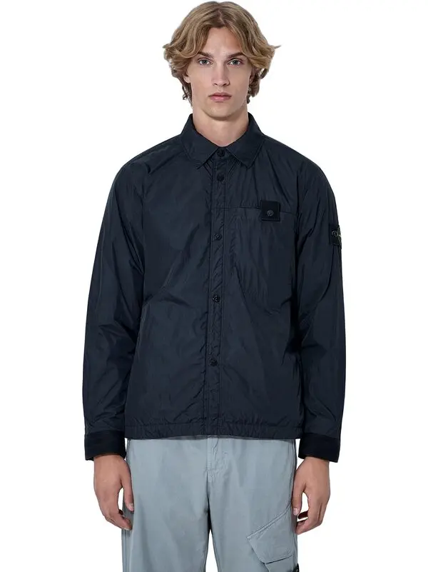 Stone Island Button-up Nylon Jacket - Black