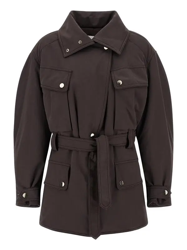 Andamane Xandra Suede-effect Military Jacket - Brown