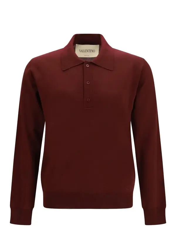 Valentino Garavani Long-sleeve Wool Polo With Vlogo - Multicolor