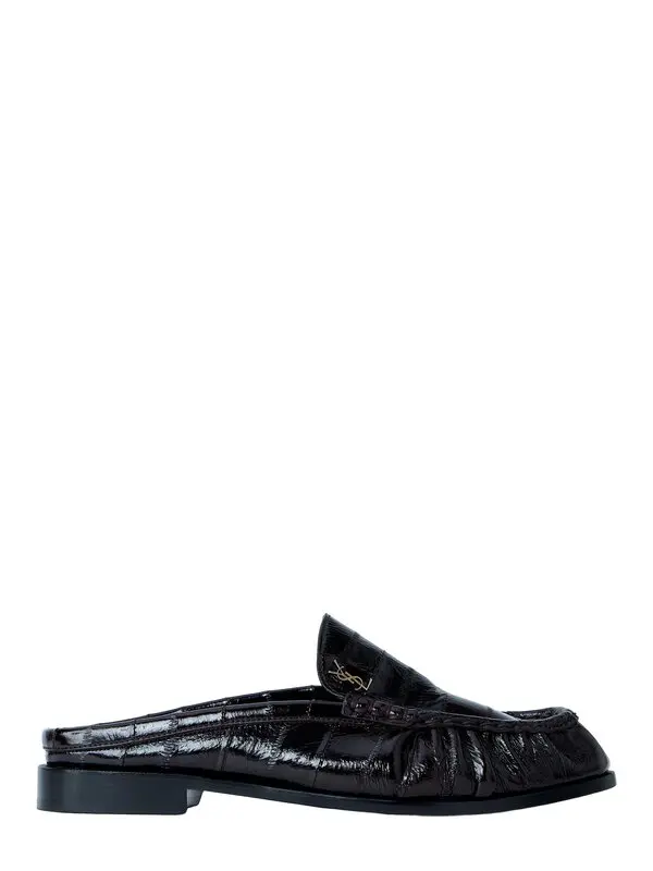 Saint Laurent Leather Loafer Mules - Multicolor