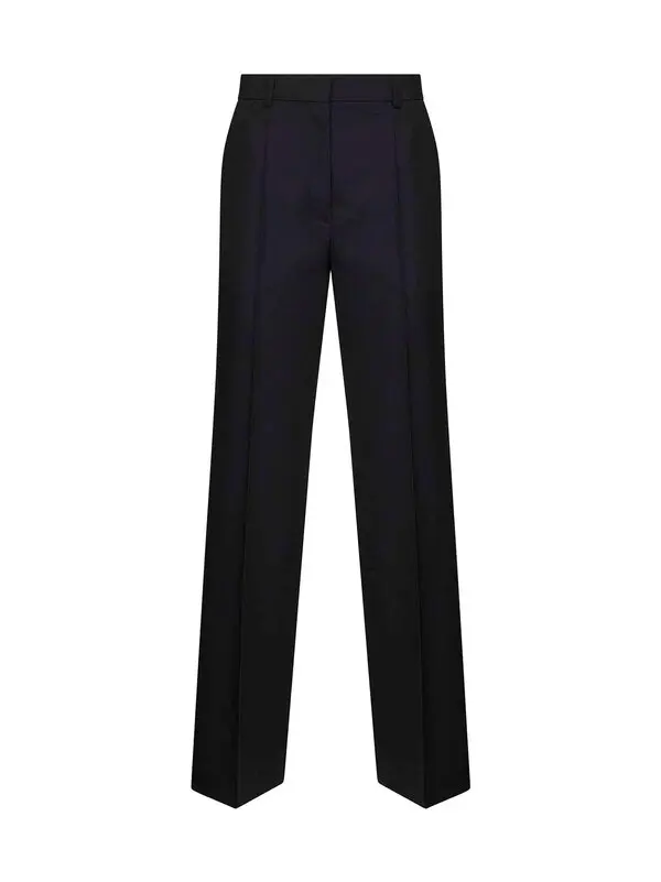 TOTEME Black Wool Blend Canvas Straight-leg Suit Trousers - Multicolor