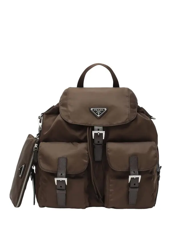 Prada Re-nylon And Saffiano Backpack - Brown