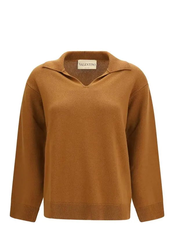 Valentino Garavani Cashmere V-neck Sweater - Brown