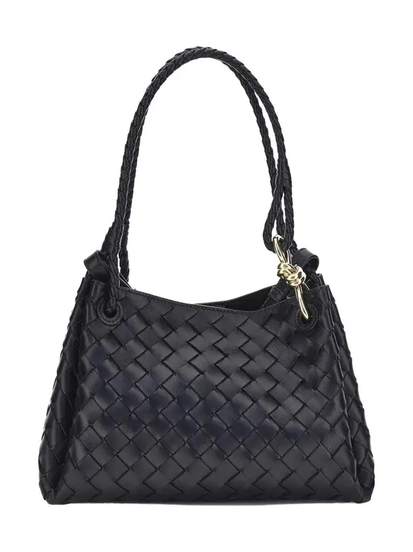 Bottega Veneta Intrecciato Shoulder Bag - Black