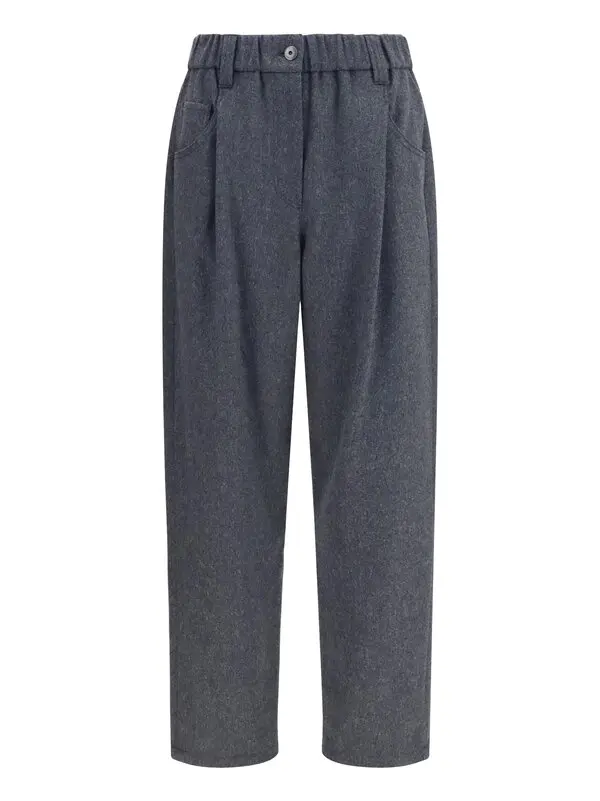 Brunello Cucinelli Stretch Wool Pants - Gray