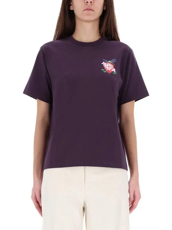 Casablanca Printed Cotton T-shirt - Purple