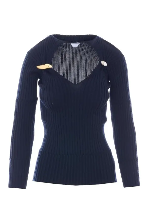 Bottega Veneta Cashmere And Ribbed Silk Knit - Blue