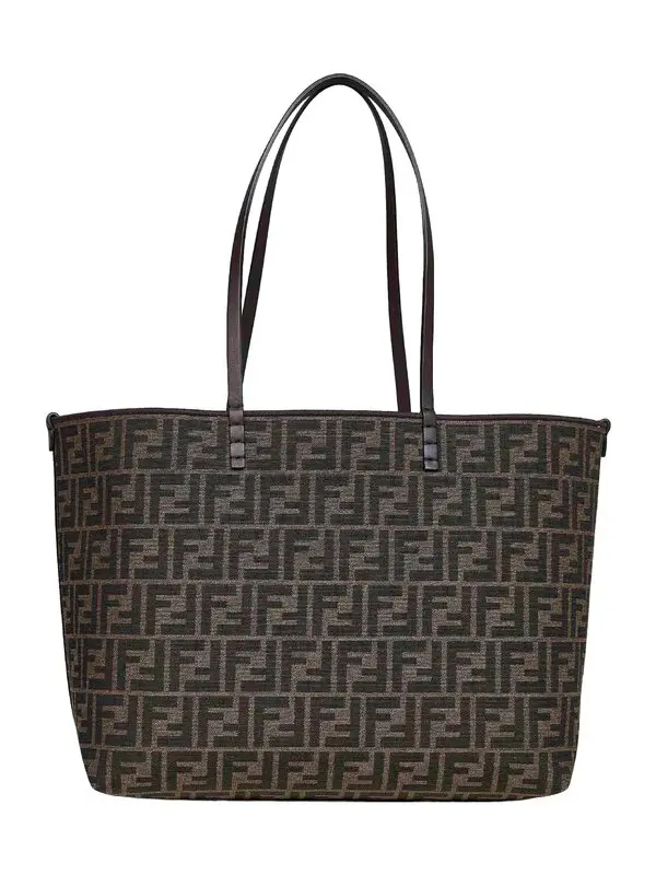 Fendi Tobacco Brown Reversible Roll Medium Shopper - Multicolor