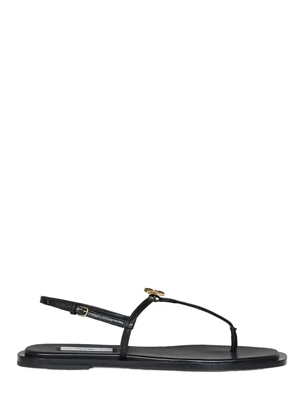 TOTEME Leather T-strap Thong Sandals - Multicolor