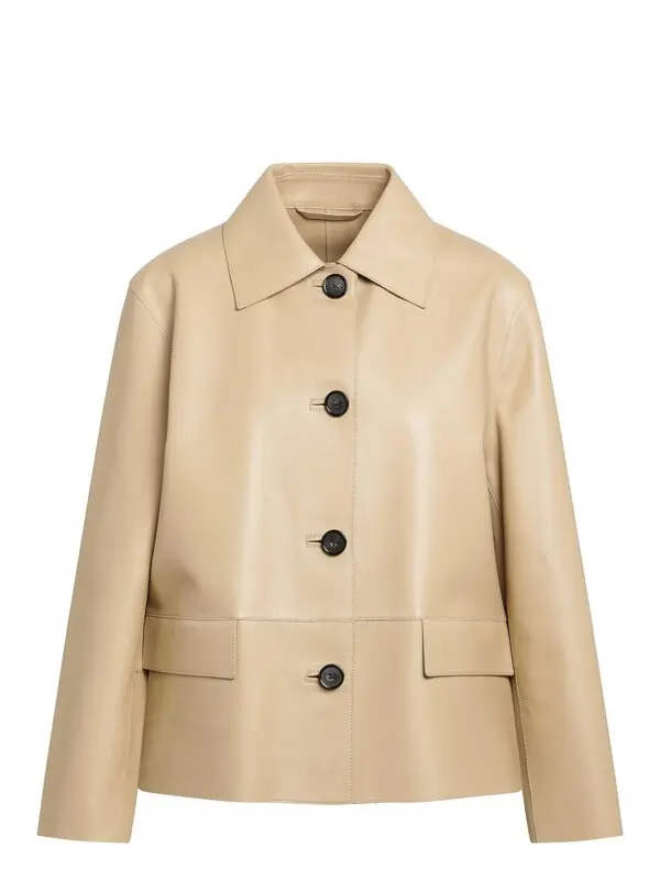 TOTEME Lamb Leather Jacket - Cream