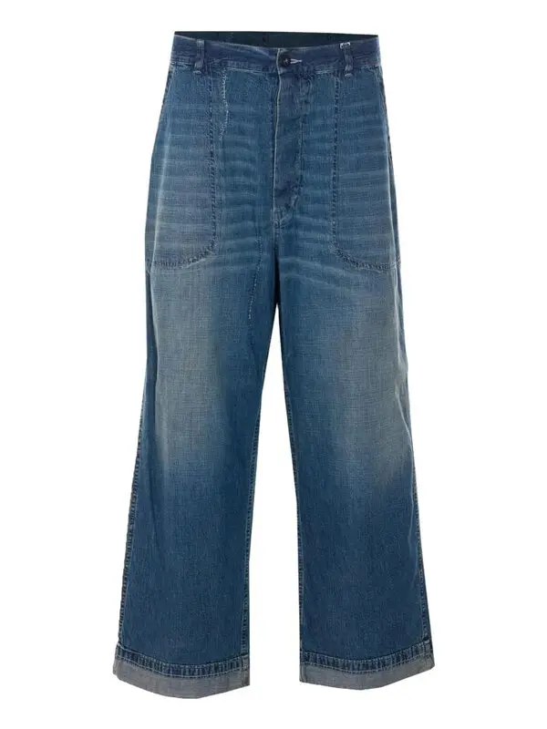 MAISON MARGIELA Wide Leg Denim Jeans - Blue