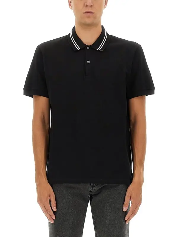 Alexander McQueen Polo Shirt With Logo On The Collar - Black