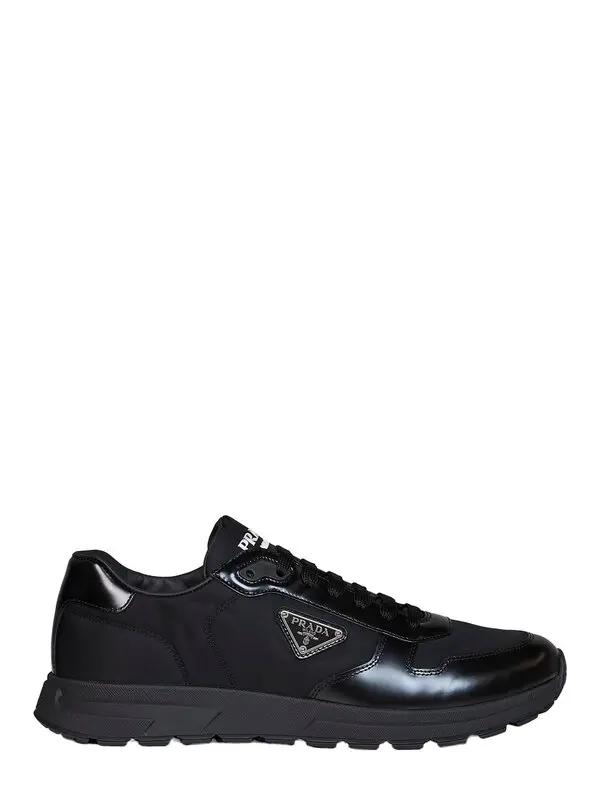 Prada Calzature Black Re-nylon And Brushed Leather Prax 01 Sneakers - Multicolor
