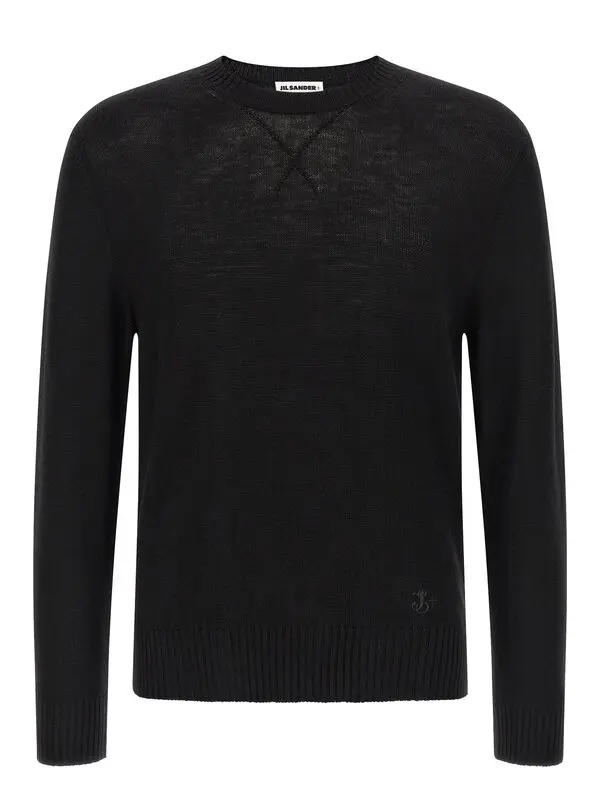 JIL SANDER Logo Embroidery Sweater - Black