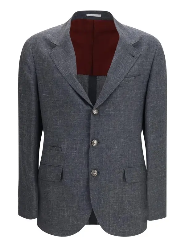 Brunello Cucinelli Deconstructed Flame-textured Blazer - Gray